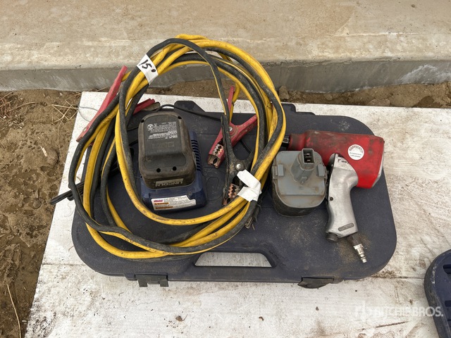 Grease Gun, Air Impact Wrench, Boaster Cable, Battery and Charger ...
