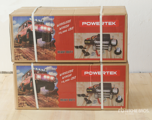 Quantity of (2) 2024 Powertek WW13000 13000 lb Winch (Unused) | Ritchie Bros. Auctioneers