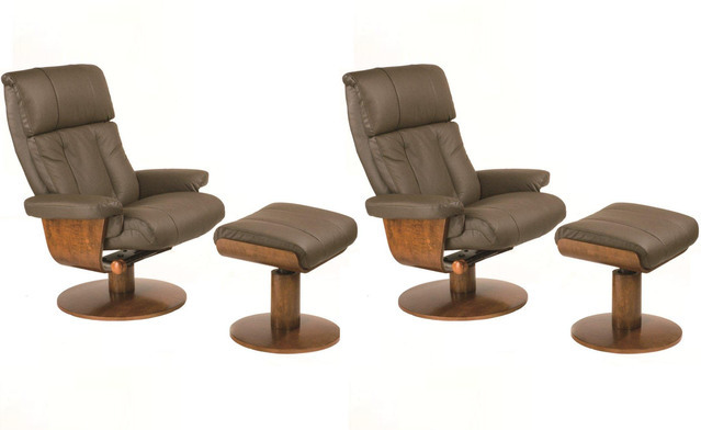 Quantity of (2) Mac Motion Norfolk Leather Recliner Massage Chair and ...