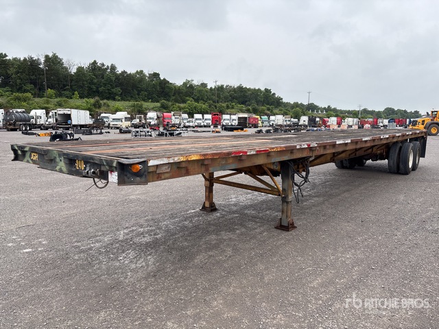 1982 Dunham TPE4565 T/A 45 ft - 65 ft Extendable Flatbed Trailer ...