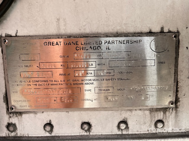 2014 Great Dane FCM-1111-12228 28 ft x 96 in S/A Remorque frigorifique ...
