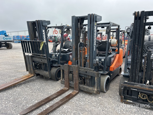 Doosan GC50C-5 9550 lb Cushion Tire Forklift | Ritchie Bros. Auctioneers