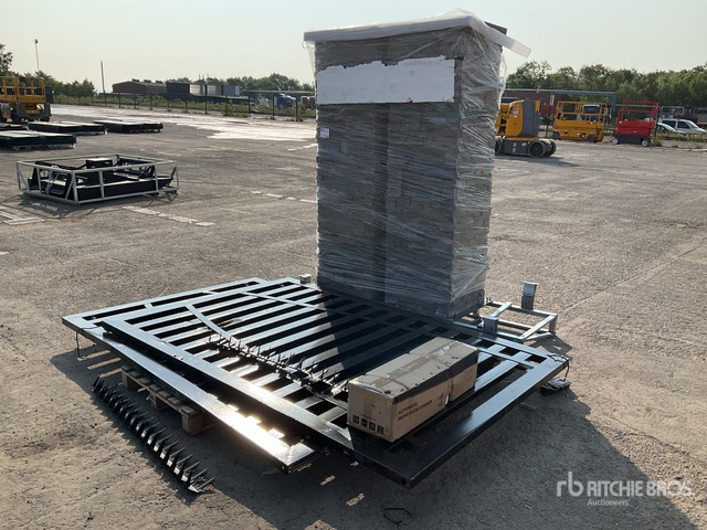 5000 mm x 1700 mm Aluminium Bi-Parting Entrance Gates Automatic Stone ...