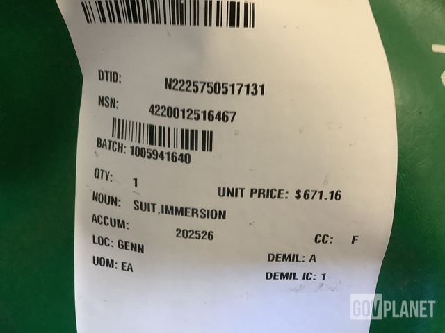 Surplus (3) Assorted Immersion Suits & (1) Debarkation Ladder in Agat ...