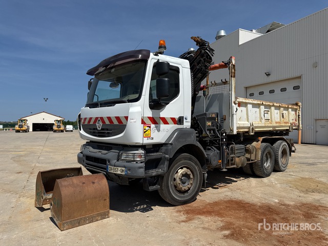 2007 Hiab 166E-3 HIPRO 6000 kg on Renault Kerax 370 6x4 Camion Benne ...