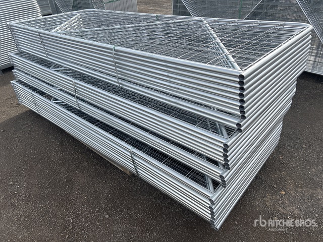 Quantity of (30) BYT 3 m x 1.17 m Galvanized Mesh Livestock Gate ...