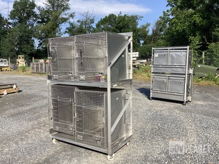 Lab Products 4-Unit Stainless Steel Animal Cage Enclosure in ...