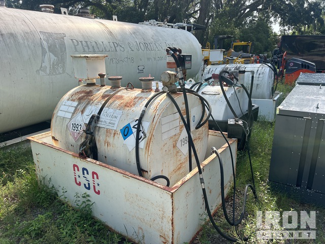 Quantity of (3) 500 gal Skid Mounted Steel Diesel Fuel Tanks in ...
