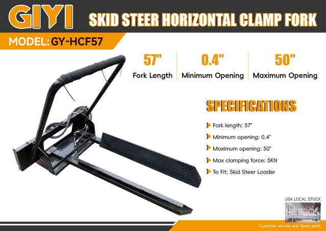2025 GIYI GY-HCF57 57 in Skid Steer Horizontal Clamp Forks Skid Steer ...