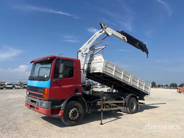 Palfinger P10200L on 1997 DAF 65 ATI 240 4x2 Dump Truck with Crane ...
