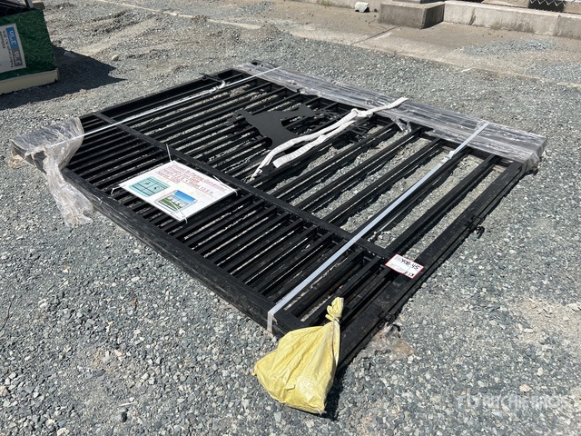 13 ft 8 in x 5 ft 9 in Wrought Iron Bi-Parting Galvanized Driveway Gate ...