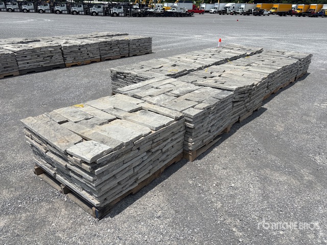 Quantity of (10) Pallets of Texas Lueders Blue Limestone 4-8 in Thin ...