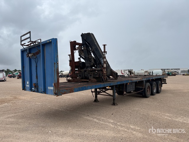 Kaiser Tri/A Semi-Remorque Plateau Avec Grue Hiab 140AW Flatbed Trailer ...