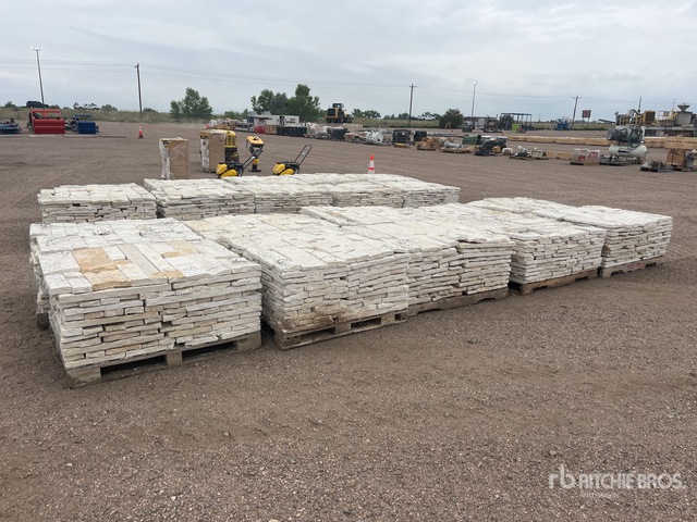 Quantity of (10) Pallets of Texas Cream Limestone 4 - 8 in Thin Veneer ...