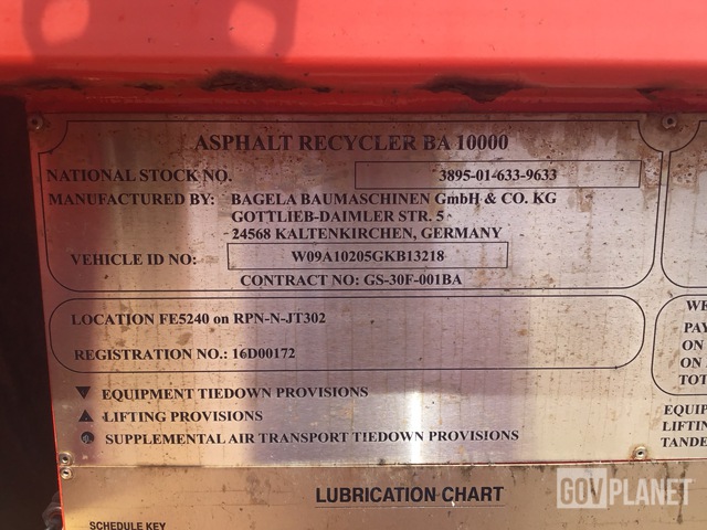 Bagela BA 10000 Asphalt Recycler in Agat, Guam, United States ...