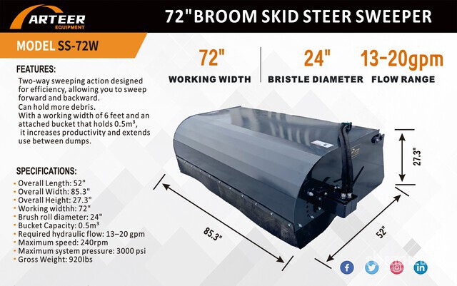 ARTEER SS-72W Attachments - Construction transport quote to Oakland, CA ...