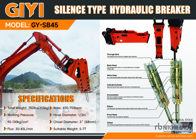 GIYI GY-SB45 Attachments - Construction transport quote to Oakland, CA ...