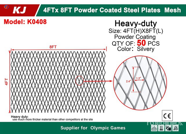 Quantity of (50) 2025 KJ K0408 4 ft x 8 ft Powder Coated Steel Plates ...