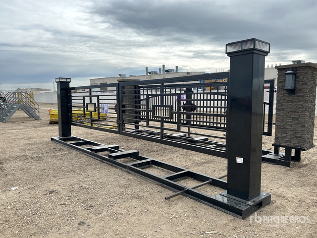 Bulldog Industries 24 ft x 5 ft 3 in Bi-Parting Entrance Driveway Gate ...