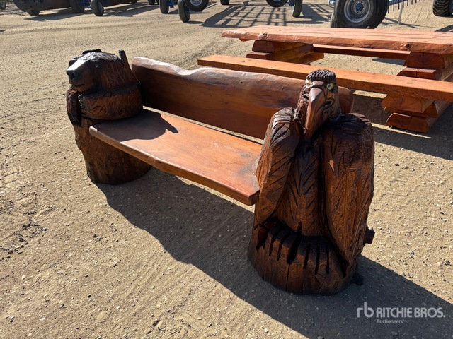 Cedar Chainsaw Carved Eagle/Bear Bench | Ritchie Bros. Auctioneers