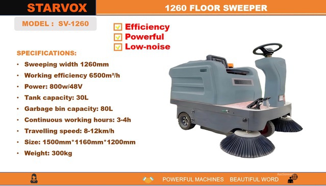 2025 STARVOX SV-1260 Ride-On Electric Floor Sweeper (Unused) | Ritchie ...