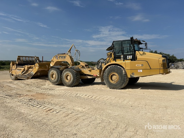 2019 Cat 745 Articulated Truck w/ Pull Scraper | Ritchie Bros. Auctioneers