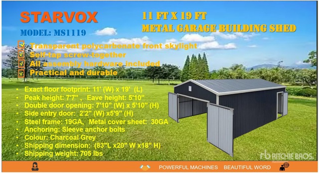 2025 STARVOX MS1119 Shed (Unused) | Ritchie Bros. Auctioneers