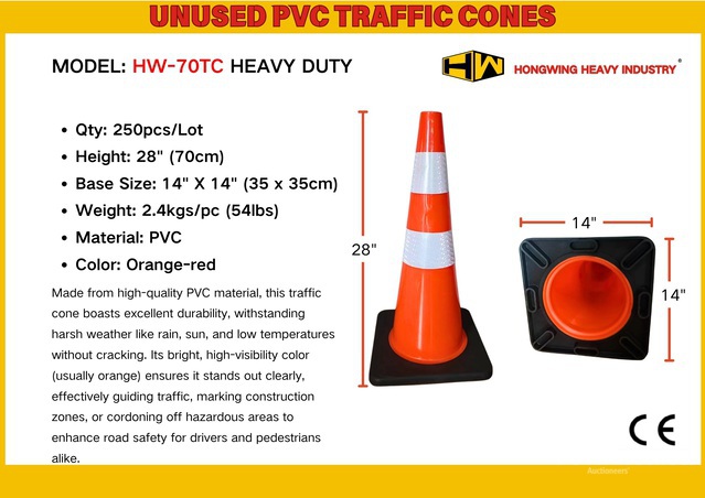Quantity of (250) 2025 HW HW-70TC Traffic Cones (Unused) | Ritchie Bros ...