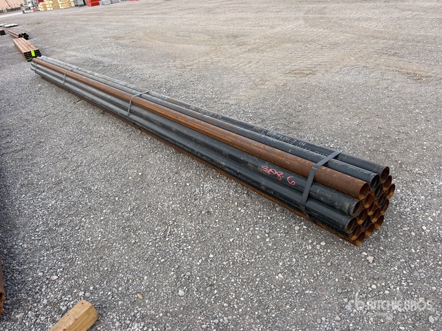 Quantity of (16) 3-1/2 in OD Blk Schedule 40 x 24 ft Steel Pipe (Unused ...