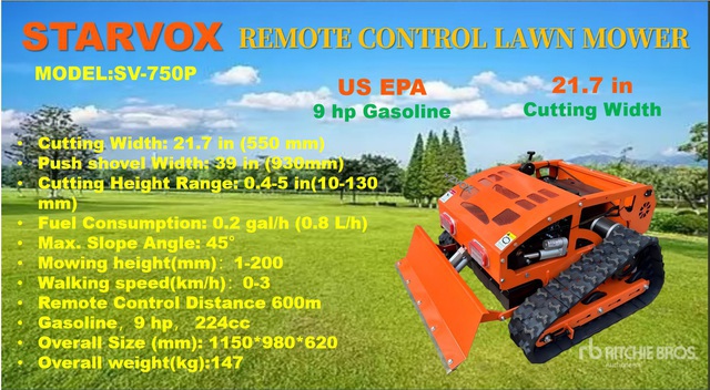 2025 STARVOX SV-750P REMOTE CONTROL Lawn Mower (Unused) | Ritchie Bros ...
