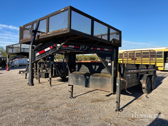 2018 PJ 16 ft T/A Gooseneck Tipping Utility Trailer | Ritchie Bros ...