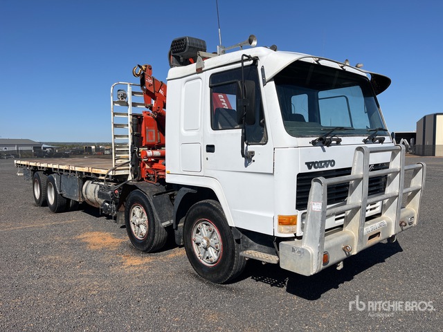 1994 Volvo FL10 8x4 w/ 1994 Ferrari 177.3 6000 kg Knuckle Boom Flatbed ...
