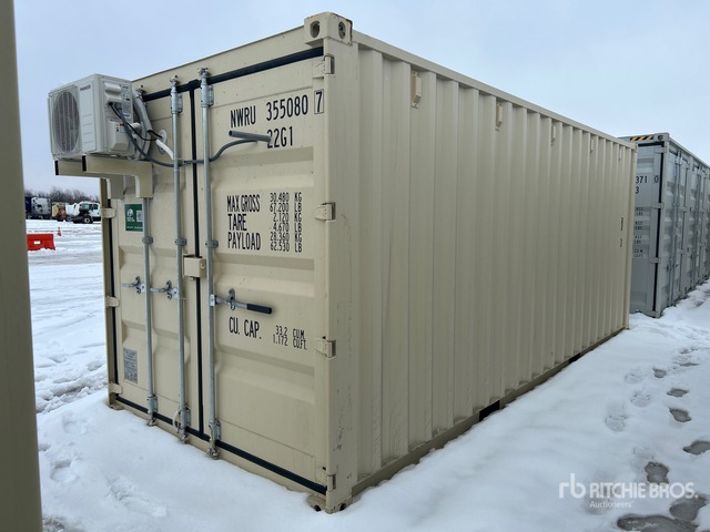 2024 20 ft x 8 ft Skid-Mounted Storage Container Mobile Office (Unused ...