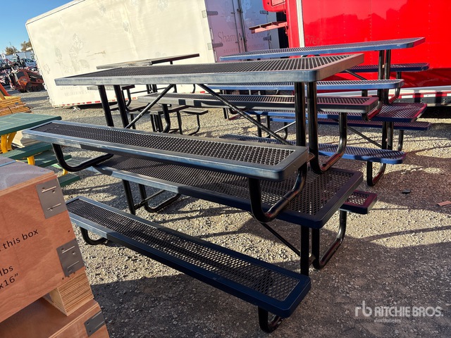 Quantity of (4) 2024 8 Ft Metal Picnic Table | Ritchie Bros. Auctioneers