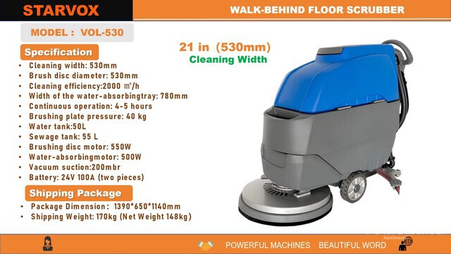 2025 STARVOX VOL-530 Walk-Behind Electric Floor Scrubber (Unused ...