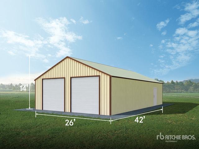 2025 AGR-MS2642 26 ft x 42 ft Metal Garage Storage Building (Unused ...