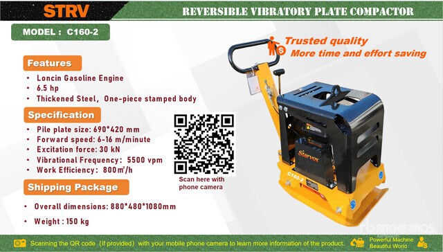 2025 STARVOX C160-2 REVERSIBLE Vibratory Plate Compactor (Unused ...