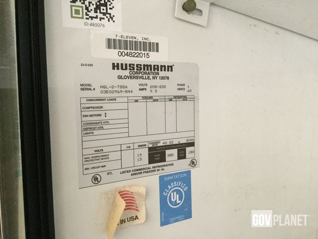 Hussman HGL-2-TSSA Self Contained Double Glass Door Merchandiser - L ...