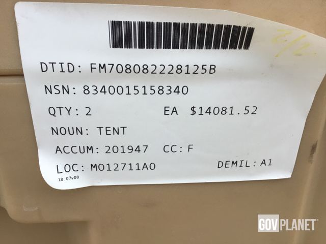 Surplus (2) Alaska Structures AK-SSS-CONT-1 Small Shelter Tent in Lytle ...