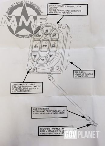 MILITARY TRUCK LED PUSH BUTTON MASTER LIGHT SWITCH 12484558 in ...