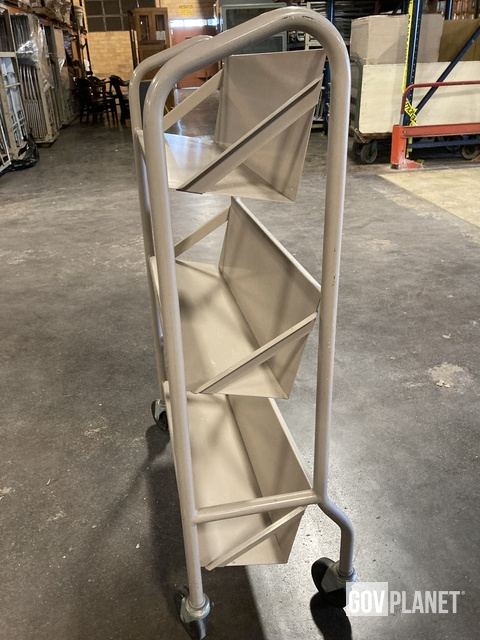 GAYLORD BROS. Rolling Library Book Cart - 3 Shelf Metal in Indiana ...