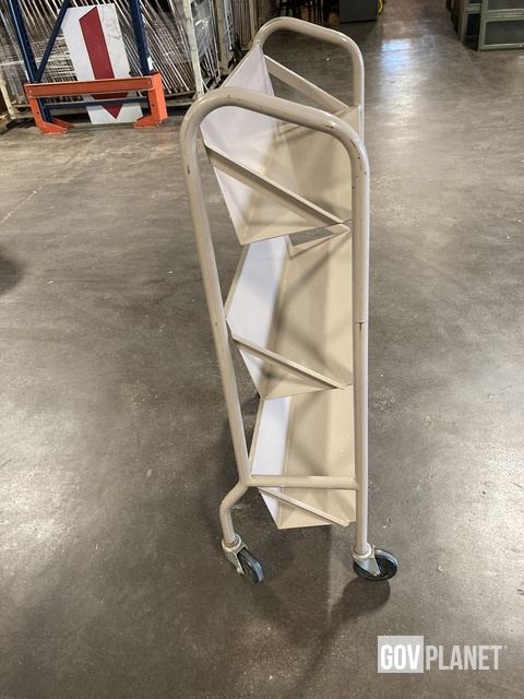 GAYLORD BROS. Rolling Library Book Cart - 3 Shelf Metal in Indiana ...