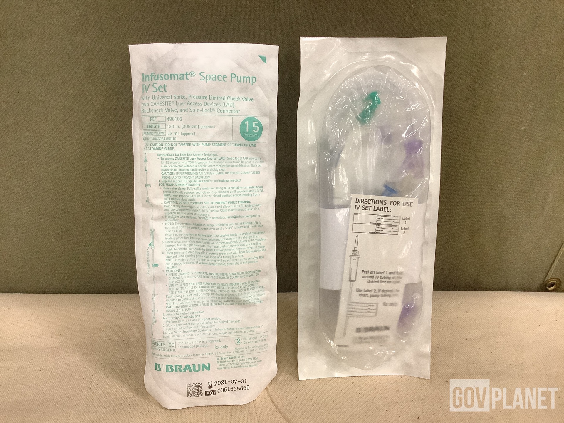 B Braun Infusomat Space Pump IV Set, Caresite, 15 Drops/ml