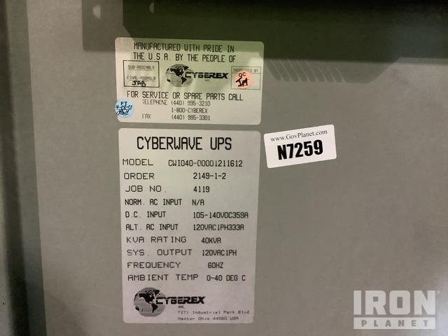 Surplus Cyberex CWI040-00001211612 Inverter Switch Cabinet in ...
