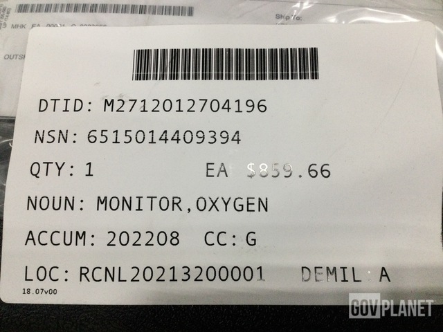 Surplus (3) MSA MiniOX 3000 Oxygen Monitors in Chambersburg ...