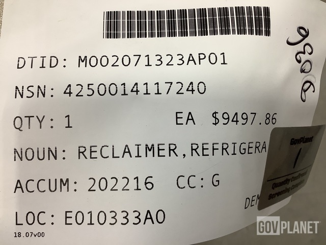 Surplus Robinair 17800C Refrigerant Recovery, Recycling & Recharging ...