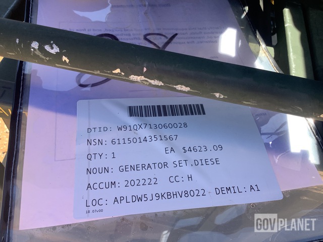 Surplus (6) Dewey Electronics MEP-501A 2kW Generator Sets in Albany ...