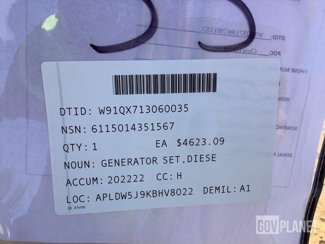 Surplus (6) Dewey Electronics MEP-501A 2kW Generator Sets in Albany ...